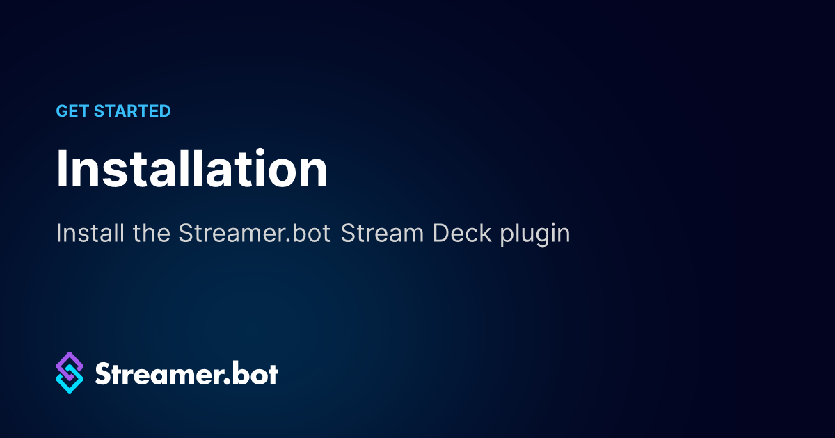 Installation | Stream Deck for Streamer.bot