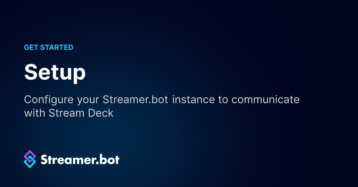 Setup | Stream Deck for Streamer.bot